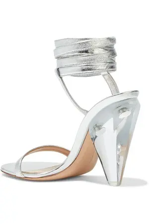 GIANVITO ROSSI Palace Metallic Leather Sandals