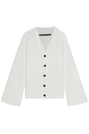 Enza Costa ENZA COSTA Ribbed Knit Cardigan - Off-white