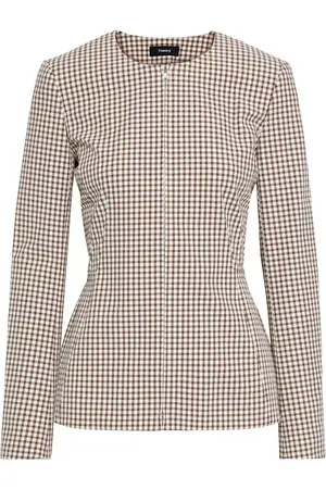 Theory Checked Cotton-blend Jacket