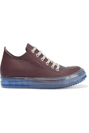 Rick Owens Rick Owens Woman Ramones Leather Sneakers Burgundy Size 36 - Burgundy
