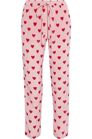 Red Valentino Cropped Printed Silk Crepe De Chine Straightleg Pants - Baby Pink