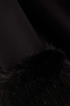 Toteme Perlo Faux Fur-Trimmed Satin Dress In Black - 70% Off | Editorialist