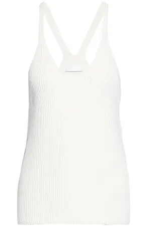 Helmut Lang Ribbed Cotton Tank - White