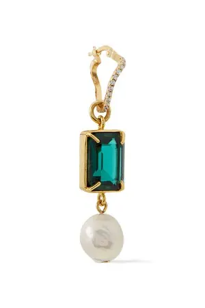 CORNELIA WEBB - Cornelia Webb Woman 24-karat Gold-plated Siamite Pearl And Quartz Earrings Gold Size --