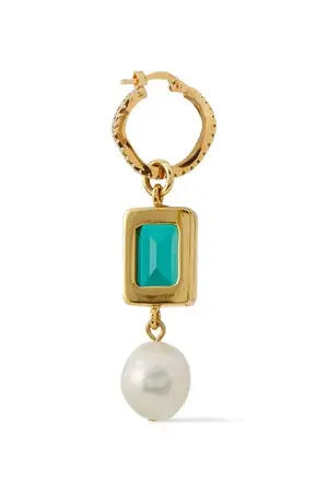 CORNELIA WEBB - Cornelia Webb Woman 24-karat Gold-plated Siamite Pearl And Quartz Earrings Gold Size --