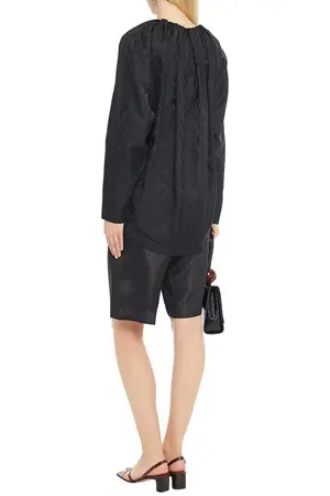 TOTEME Vibra Gathered Satin-moire Blouse Size