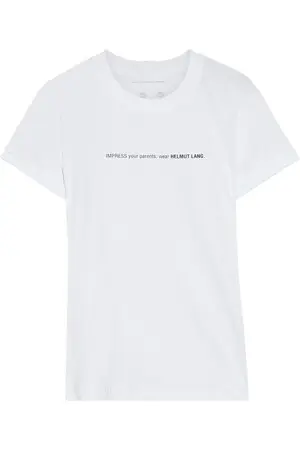 Helmut Lang Printed Cottonjersey Tshirt - White