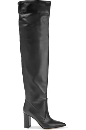 GIANVITO ROSSI Gianvito Rossi Morgan 85 Leather Thigh High Boots