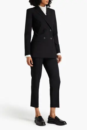 Theory Double-breasted Wool-blend Blazer - Black