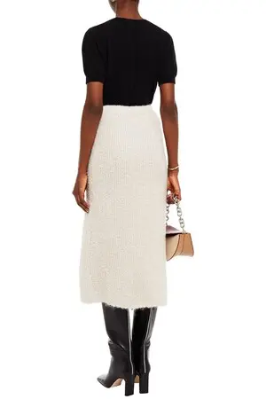TOTEME Nevis Bouclé Knit Midi Skirt - Ivory