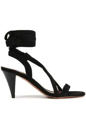Ba&sh Cidney Suede Cone Heel Sandals - Black