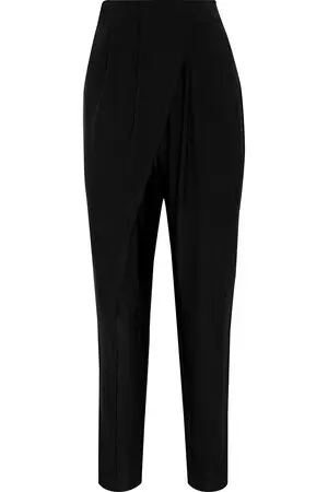 Ronny Kobo Phyllis Wrapeffect Stretchjersey Tapered Pants - Black
