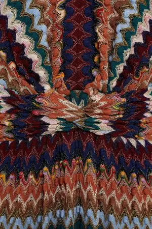 Missoni Twistfront Metallic Crochetknit Woolblend Midi Dress