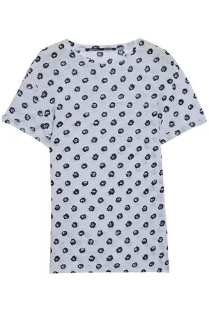 Proenza Schouler Printed Slub Cottonjersey Tshirt - Lavender
