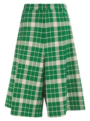 MAISON MARGIELA Mm6 Maison Margiela Woman Checked Crepe Shorts Green Size 36 - Green