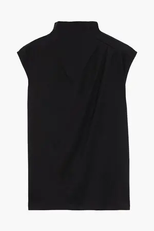 Iris & Ink Iris & Ink Fabienne Pleated Organic Cotton Jersey Top - Black