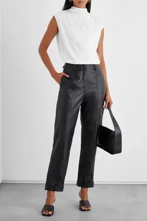 iris & ink - Fabienne Pleated Organic Cottonjersey Top