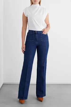 iris & ink - Fabienne Pleated Organic Cottonjersey Top