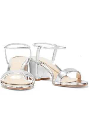 GIANVITO ROSSI Nikki 60 Metallic Leather Sandals