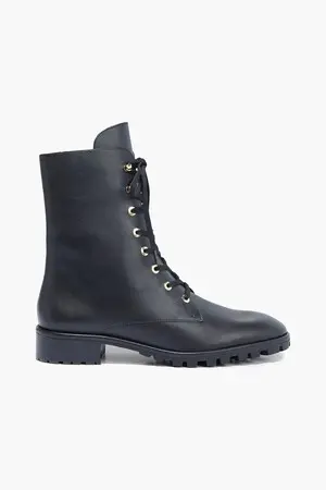 STUART WEITZMAN Laine Leather Combat Boots - Black