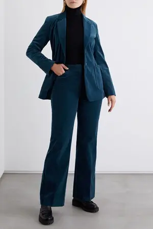 iris & ink - Iris & Ink - Chanel Cotton-blend Corduroy Blazer - Blue - UK 8