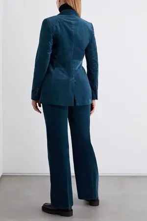 iris & ink - Iris & Ink - Chanel Cotton-blend Corduroy Blazer - Blue - UK 8