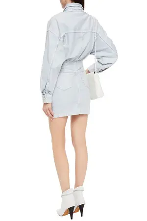 IRO PARIS Raffa Bleached Denim Mini Shirt Dress