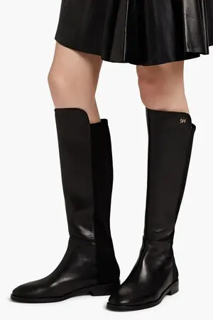 STUART WEITZMAN Keelan Microstretch And Leather Knee Boots