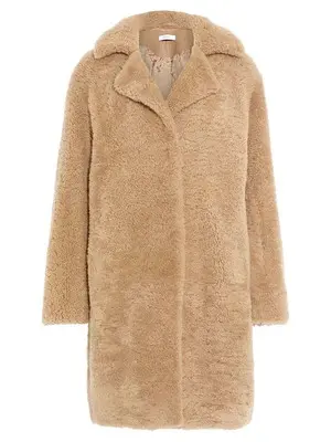 iris & ink - Iris & Ink Woman Elgantine Shearling Coat Camel Size 14