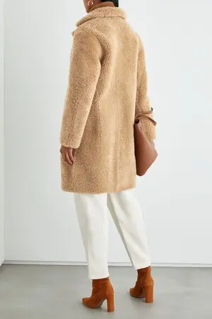 iris & ink - Iris & Ink Woman Elgantine Shearling Coat Camel Size 14