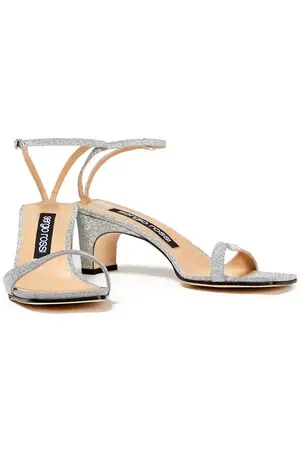 SERGIO ROSSI Sr1 Glittered Leather Sandals