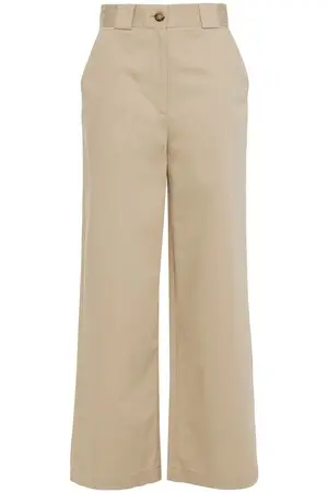 Ba&sh Monica Cottonblend Twill Wideleg Pants - Beige