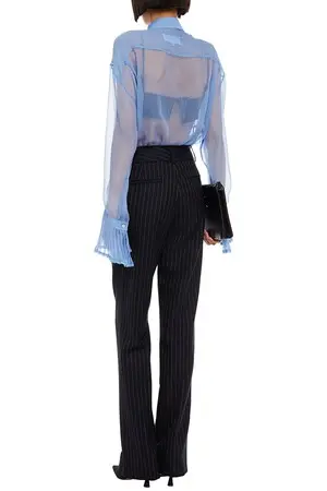MAISON MARGIELA Ruffled Silkcrepon Blouse