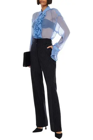 MAISON MARGIELA Ruffled Silkcrepon Blouse
