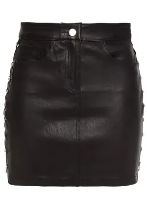 Amiri Chain-trimmed Leather Mini Skirt