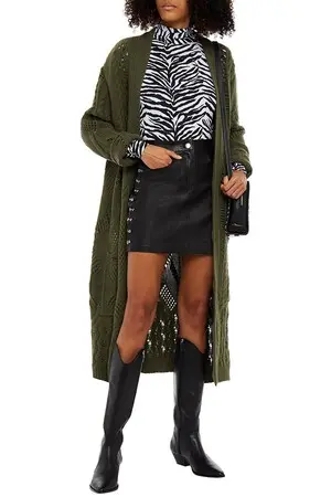 Amiri Chain-trimmed Leather Mini Skirt