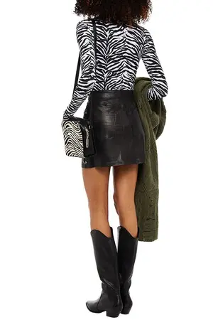 Amiri Chain-trimmed Leather Mini Skirt