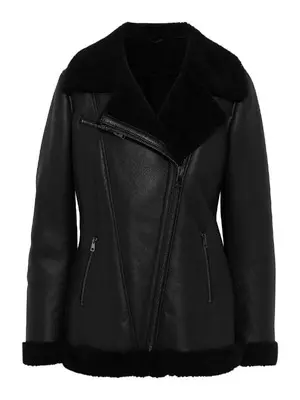 iris & ink - Iris & Ink Woman Françoise Shearling Jacket Black Size 12