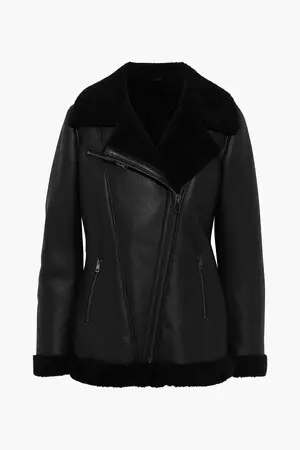 iris & ink - Iris & Ink Woman Françoise Shearling Jacket Black Size 12