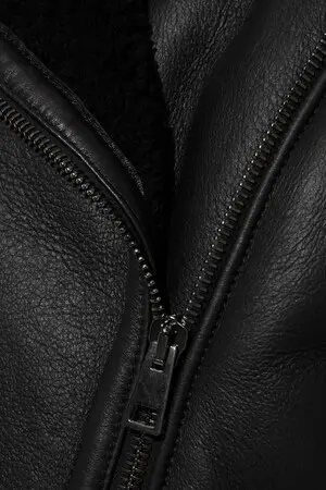 iris & ink - Iris & Ink Woman Françoise Shearling Jacket Black Size 12