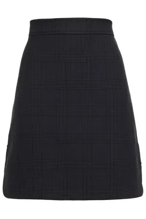 GANNI Checked Woven Mini Skirt - Anthracite