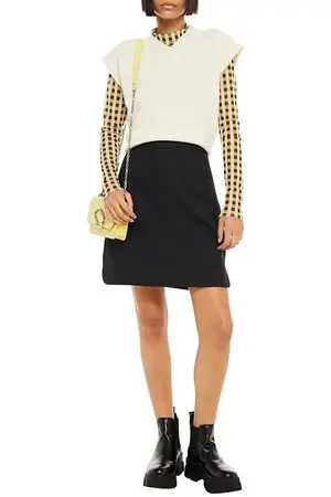 GANNI Checked Woven Mini Skirt