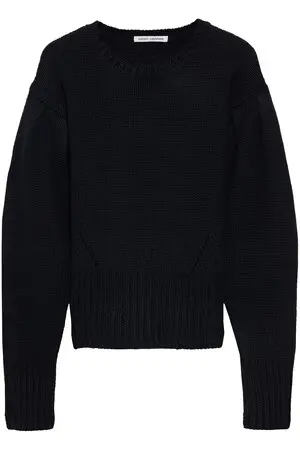 Autumn Cashmere Brushed Knitted Sweater - Black