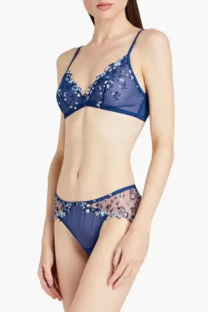 Cosabella Embroidered Stretchmesh Triangle Bra