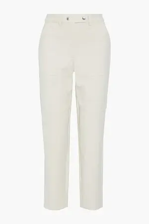 iris & ink - Iris & Ink - Avice Cotton-twill Tapered Pants - White - UK 8