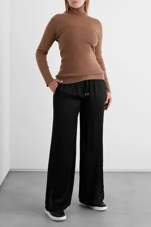 Iris & Ink Geneve Satin Wide-leg Pants