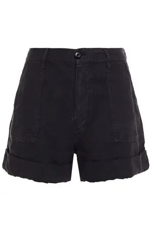 FRAME Le Beau Linen Shorts - Charcoal