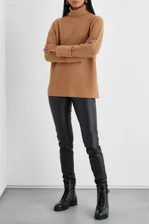 iris & ink - élise Ribbed Cashmere Turtleneck Sweater