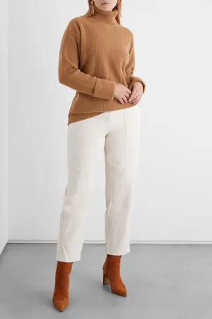 iris & ink - élise Ribbed Cashmere Turtleneck Sweater