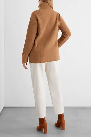 iris & ink - élise Ribbed Cashmere Turtleneck Sweater